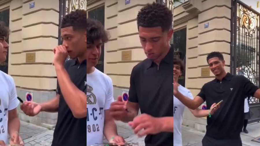 Hermoso gesto de Bellingham con un fan en una de las calles de Madrid ...