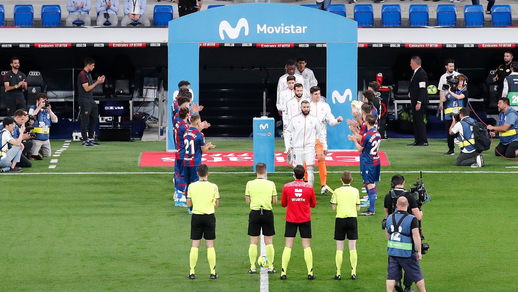 Guard of honour for LaLiga champions by Levante players ...